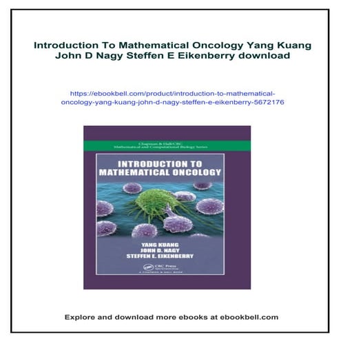 Introduction To Mathematical Oncology Yang Kuang John D Nagy Steffen E Eikenberry | PDF
