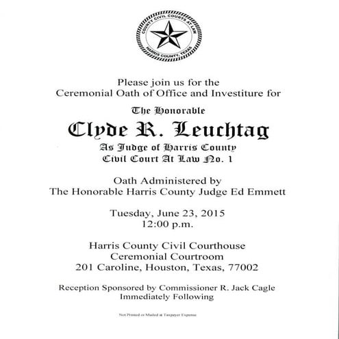 Judge Leuchtag's Investiture Invite | PDF