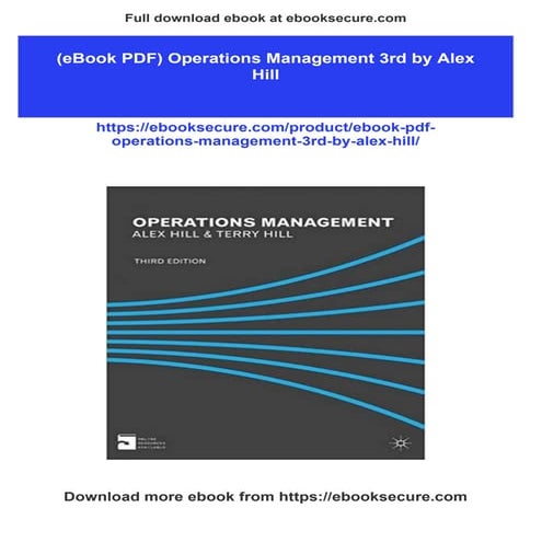 PDF (eBook PDF) Operations Management 3rd by Alex Hill download | PDF
