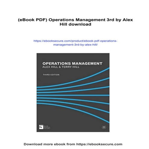 (eBook PDF) Operations Management 3rd by Alex Hill | PDF