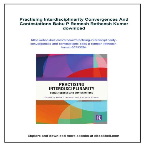 Practising Interdisciplinarity Convergences And Contestations Babu P ...