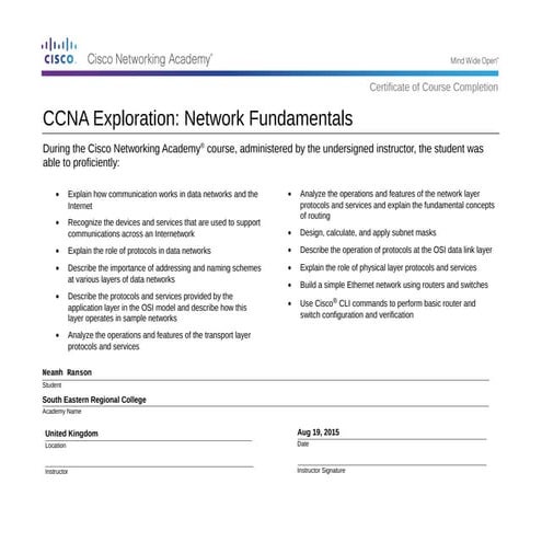 CCNA 1 cert | PDF