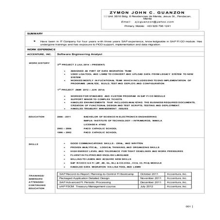 Zymon John C Guanzon CV | DOCX