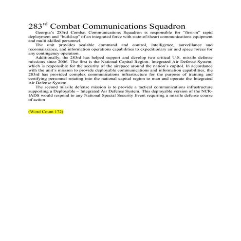 283rd combat communications squadron | DOCX | Arms & Ammunition ...