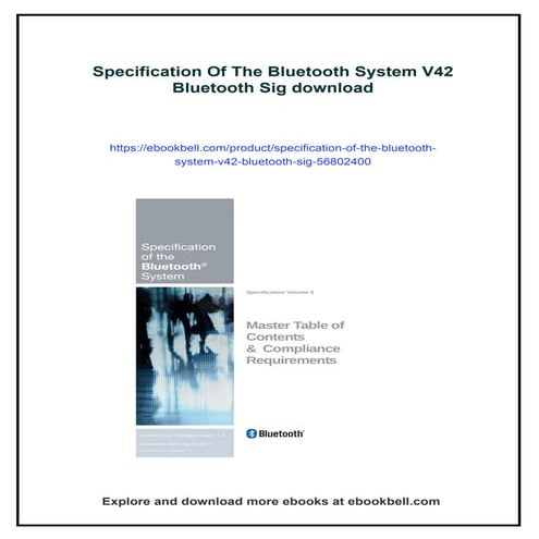 Specification Of The Bluetooth System V42 Bluetooth Sig | PDF