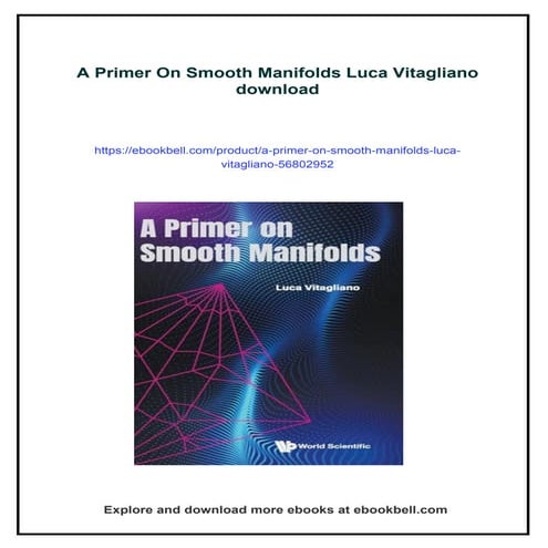 A Primer On Smooth Manifolds Luca Vitagliano | PDF