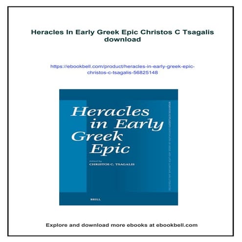Heracles In Early Greek Epic Christos C Tsagalis | PDF