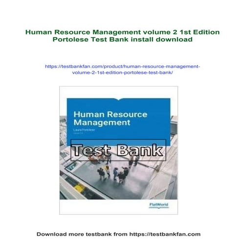 Human Resource Management volume 2 1st Edition Portolese Test Bank | PDF