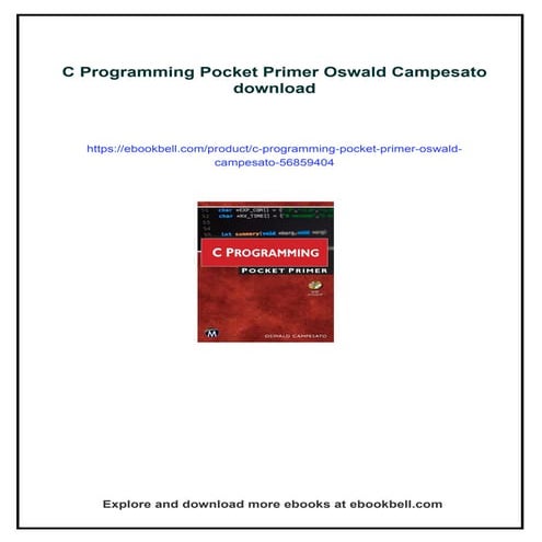 C Programming Pocket Primer Oswald Campesato | PDF