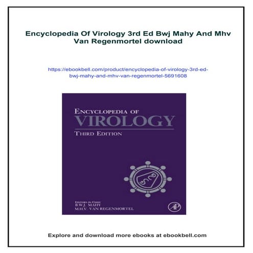 Encyclopedia Of Virology 3rd Ed Bwj Mahy And Mhv Van Regenmortel | PDF