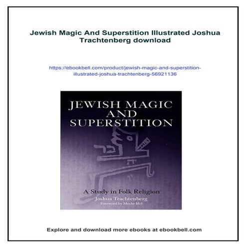 Jewish Magic And Superstition Illustrated Joshua Trachtenberg | PDF
