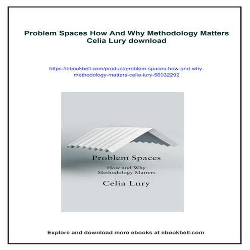 Problem Spaces How And Why Methodology Matters Celia Lury | PDF