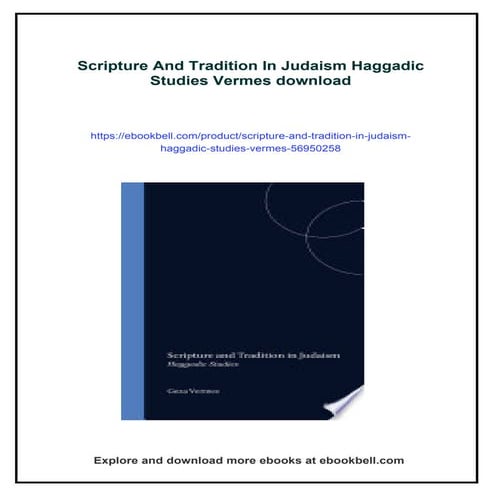 Scripture And Tradition In Judaism Haggadic Studies Vermes | PDF