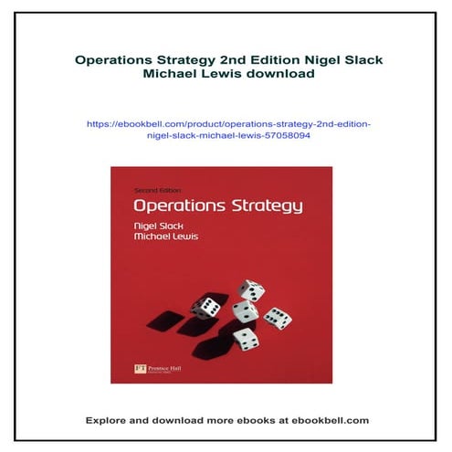 Operations Strategy 2nd Edition Nigel Slack Michael Lewis | PDF