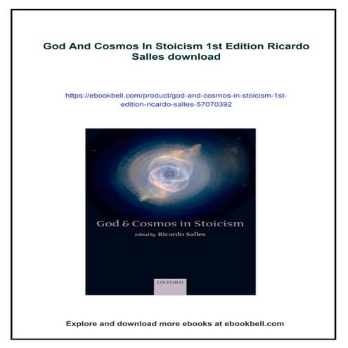 God And Cosmos In Stoicism 1st Edition Ricardo Salles | PDF