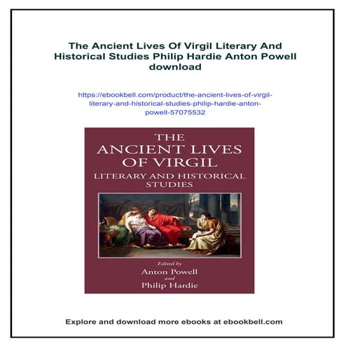 The Ancient Lives Of Virgil Literary And Historical Studies Philip ...