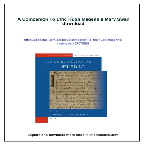 A Companion To Lfric Hugh Magennis Mary Swan | PDF