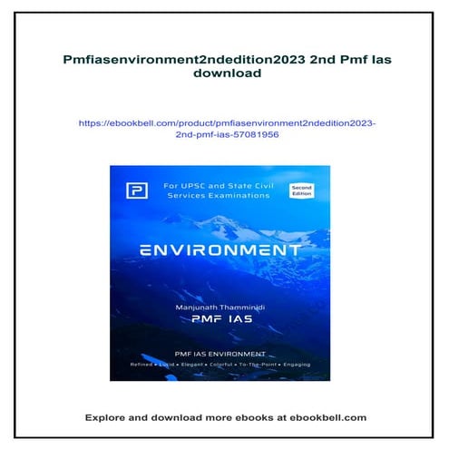 Pmfiasenvironment2ndedition2023 2nd Pmf Ias | PDF