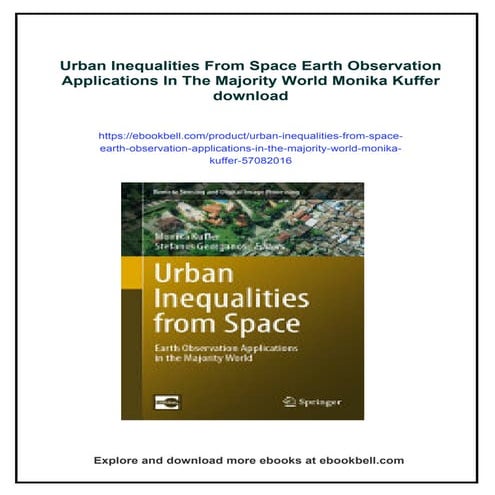 Urban Inequalities From Space Earth Observation Applications In The ...