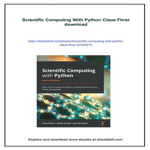 Scientific Computing With Python Claus Fhrer | PDF
