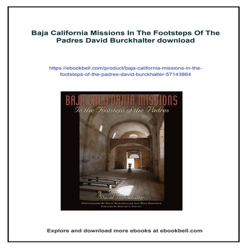 Baja California Missions In The Footsteps Of The Padres David ...