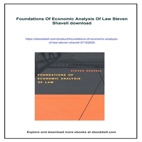 Foundations Of Economic Analysis Of Law Steven Shavell | PDF
