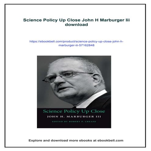Science Policy Up Close John H Marburger Iii | PDF