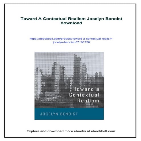 Toward A Contextual Realism Jocelyn Benoist | PDF