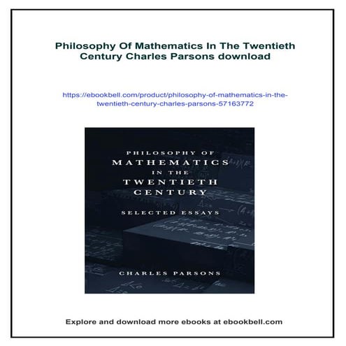 Philosophy Of Mathematics In The Twentieth Century Charles Parsons | PDF