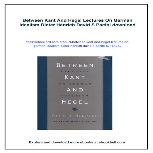 Between Kant And Hegel Lectures On German Idealism Dieter Henrich David ...