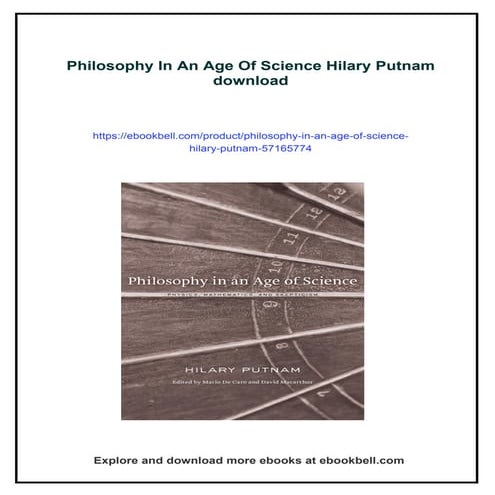 Philosophy In An Age Of Science Hilary Putnam | PDF