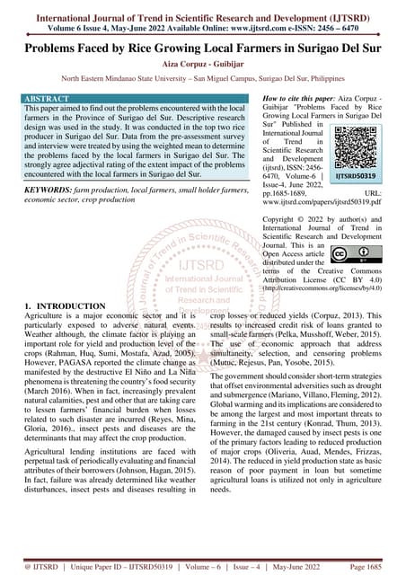 Perceptions and practices of rice farmers in the lowland areas of Diplahan, Zamboanga Sibugay ...