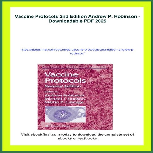 Vaccine Protocols 2nd Edition Andrew P. Robinson | PDF