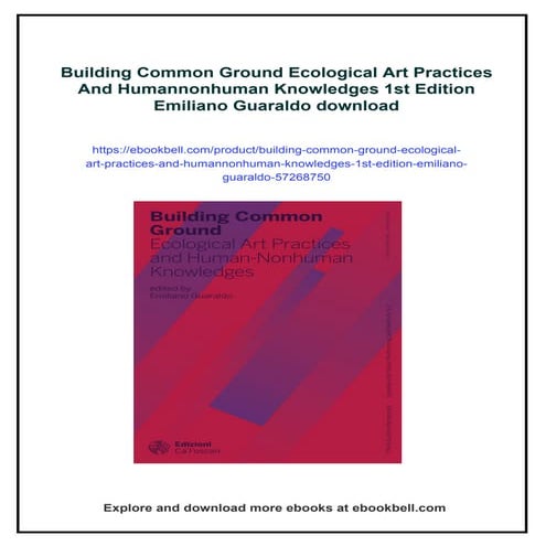 Building Common Ground Ecological Art Practices And Humannonhuman ...