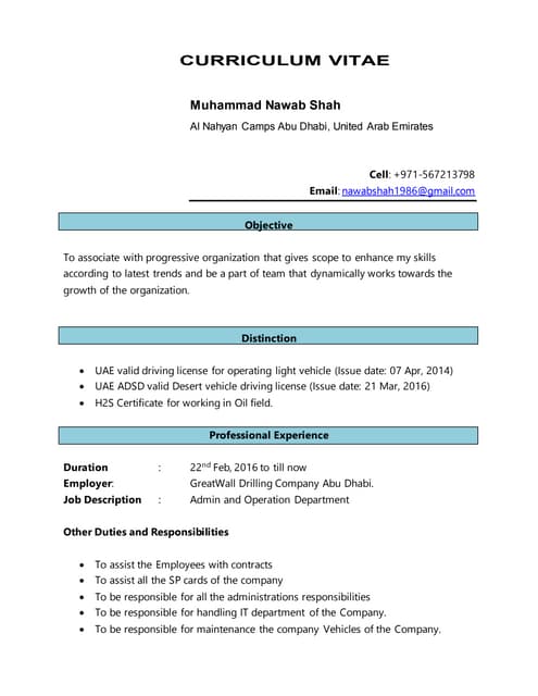 Driver cv anower | PDF