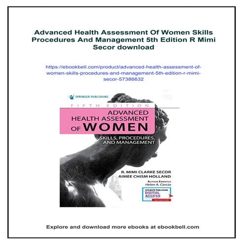 Advanced Health Assessment Of Women Skills Procedures And Management ...