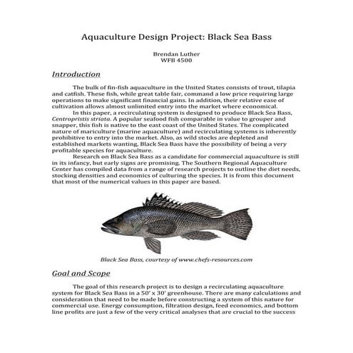 Aquaculture Design Project | PDF | Fish and Aquariums | Pets
