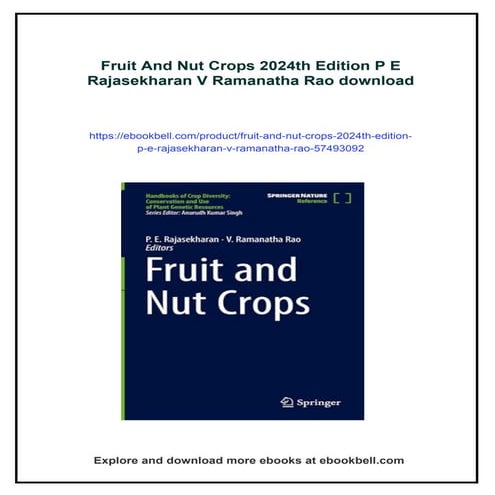 Fruit And Nut Crops 2024th Edition P E Rajasekharan V Ramanatha Rao | PDF