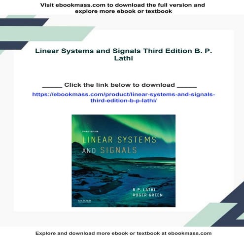 Linear Systems And Signals Third Edition B P Lathi Pdf