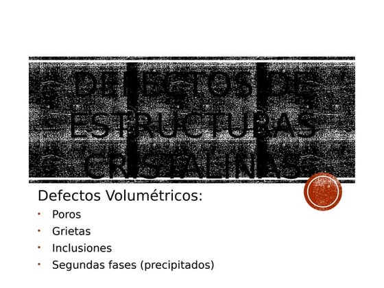 Mapa Conceptual defectos en estructuras cristalinas | PPT