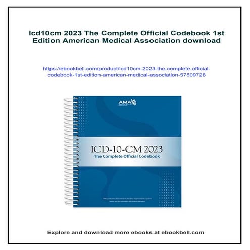 Icd10cm 2023 The Complete Official Codebook 1st Edition American Medical Association | PDF
