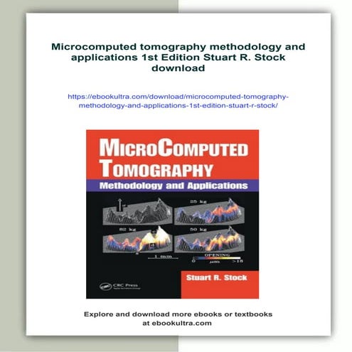 Microcomputed tomography methodology and applications 1st Edition ...