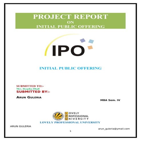 28804315 initial-public-offering-ipo | PDF | Business Accounting ...