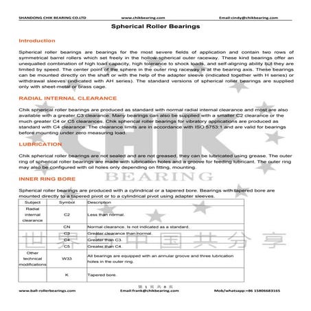 Spherical Roller Bearings parameters 2016,10 | PDF