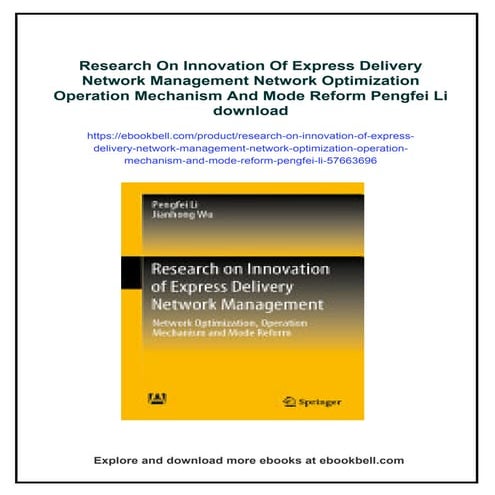 Research On Innovation Of Express Delivery Network Management Network Optimization Operation ...