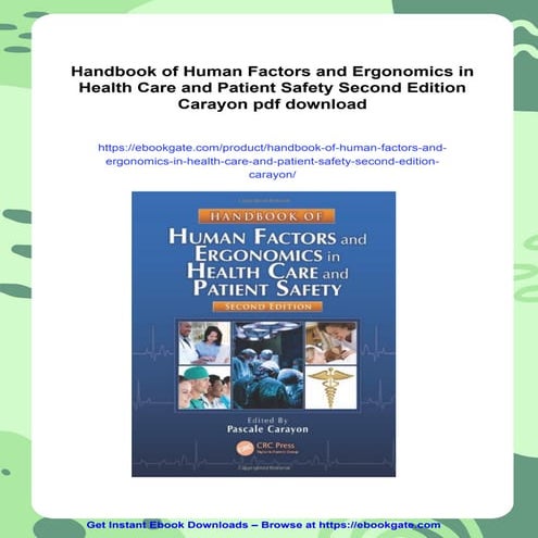 Handbook of Human Factors and Ergonomics in Health Care and Patient ...