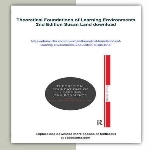 Theoretical Foundations of Learning Environments 2nd Edition Susan Land | PDF
