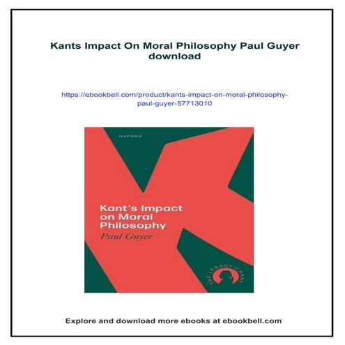 Kants Impact On Moral Philosophy Paul Guyer | PDF