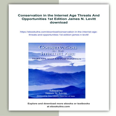 Conservation in the Internet Age Threats And Opportunities 1st Edition James N. Levitt | PDF