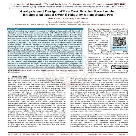 Analysis and Design of Pre Cast Box for Road under Bridge and Road Over Bridge by using Staad ...